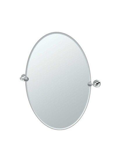 oval mirror silver frame