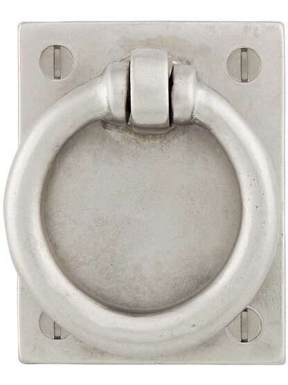 Rectangular Bronze Pull with Round Ring | House of Antique Hardware