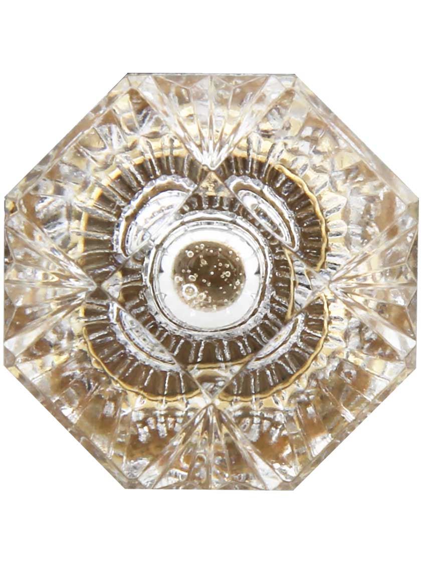 Lead Free German Crystal Fluted Octagonal Knob With Solid Brass Base | House of Antique Hardware