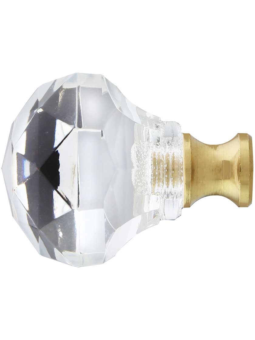 Lead Free German Crystal Diamond Cut Knob With Solid Brass Base | House ...