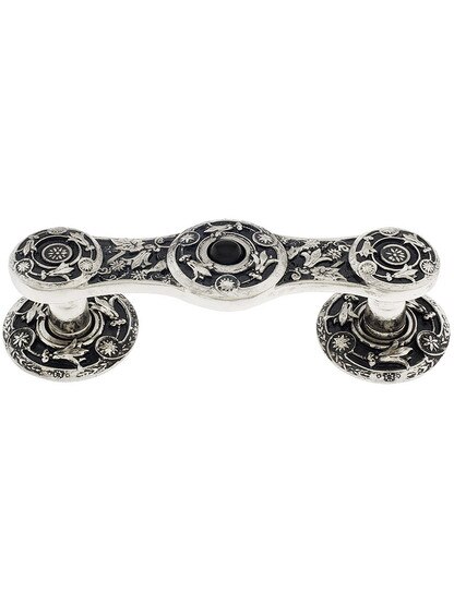 Lily Drawer Pull inset With Black Onyx - 3" Center to Center With ...