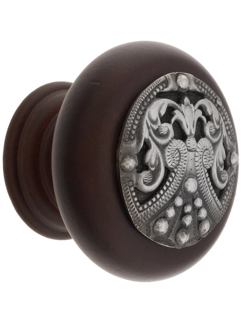 Hardwood Knob With Regal Crest Onlay - 1 1/2" Diameter | House of ...