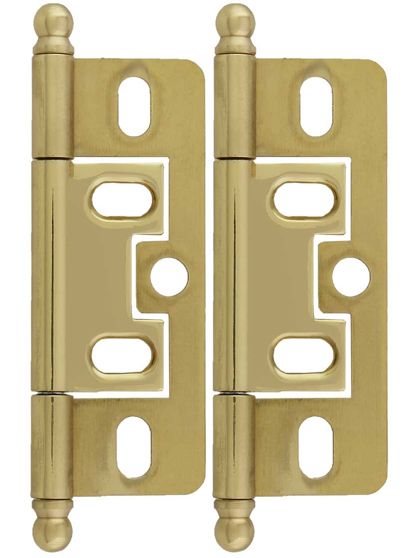 Pair of Solid Brass 2 1/2" Non-Mortise Ball-Tip Cabinet Hinges | House ...