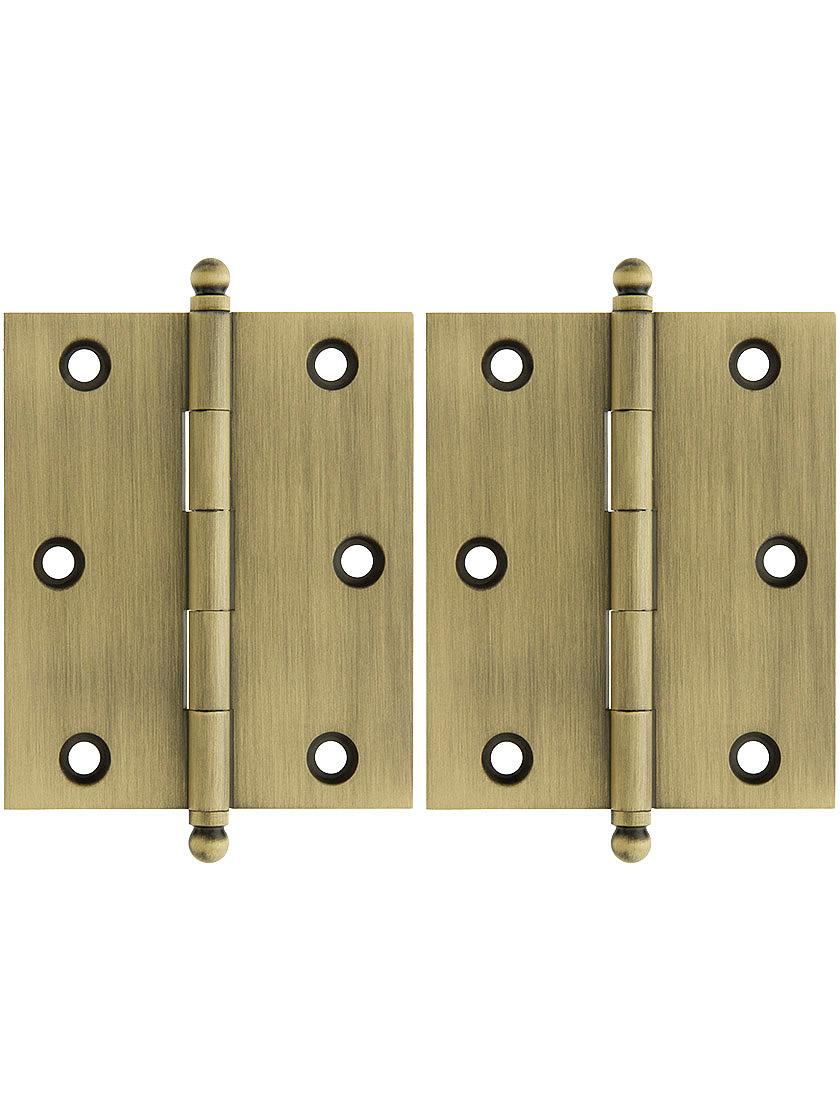 Pair of Premium Solid Brass Cabinet Hinges - 3" x 2 1/2" | House of ...