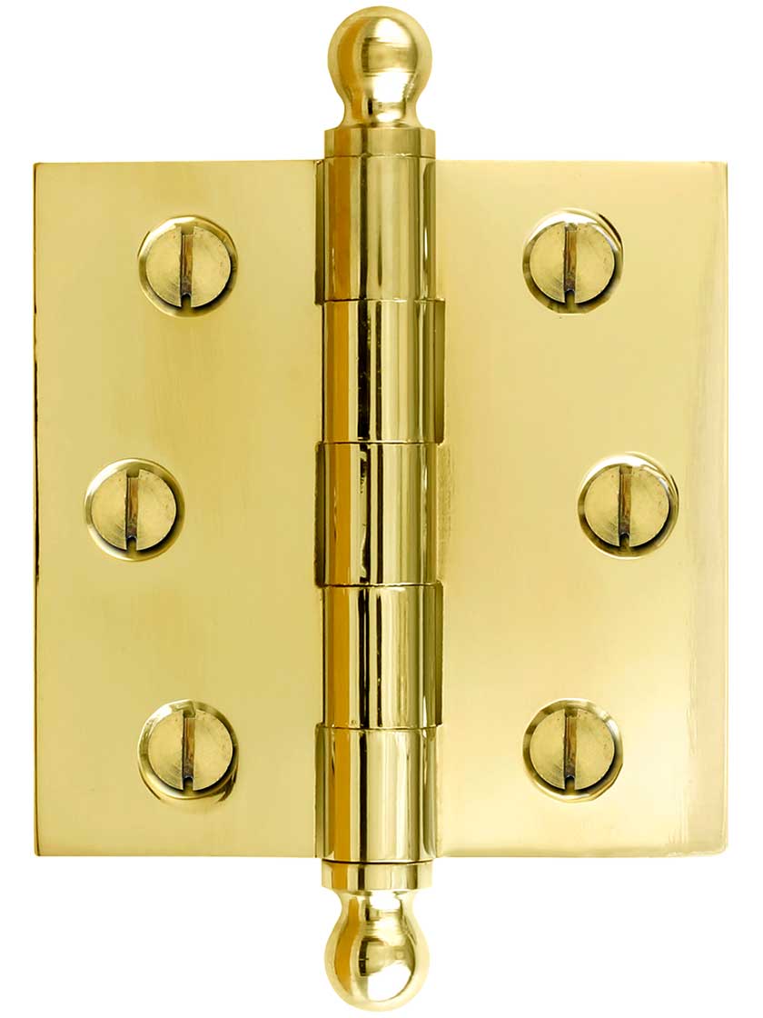 2 1/2" Solid Brass Butt Hinge With Ball Finials | House of Antique Hardware